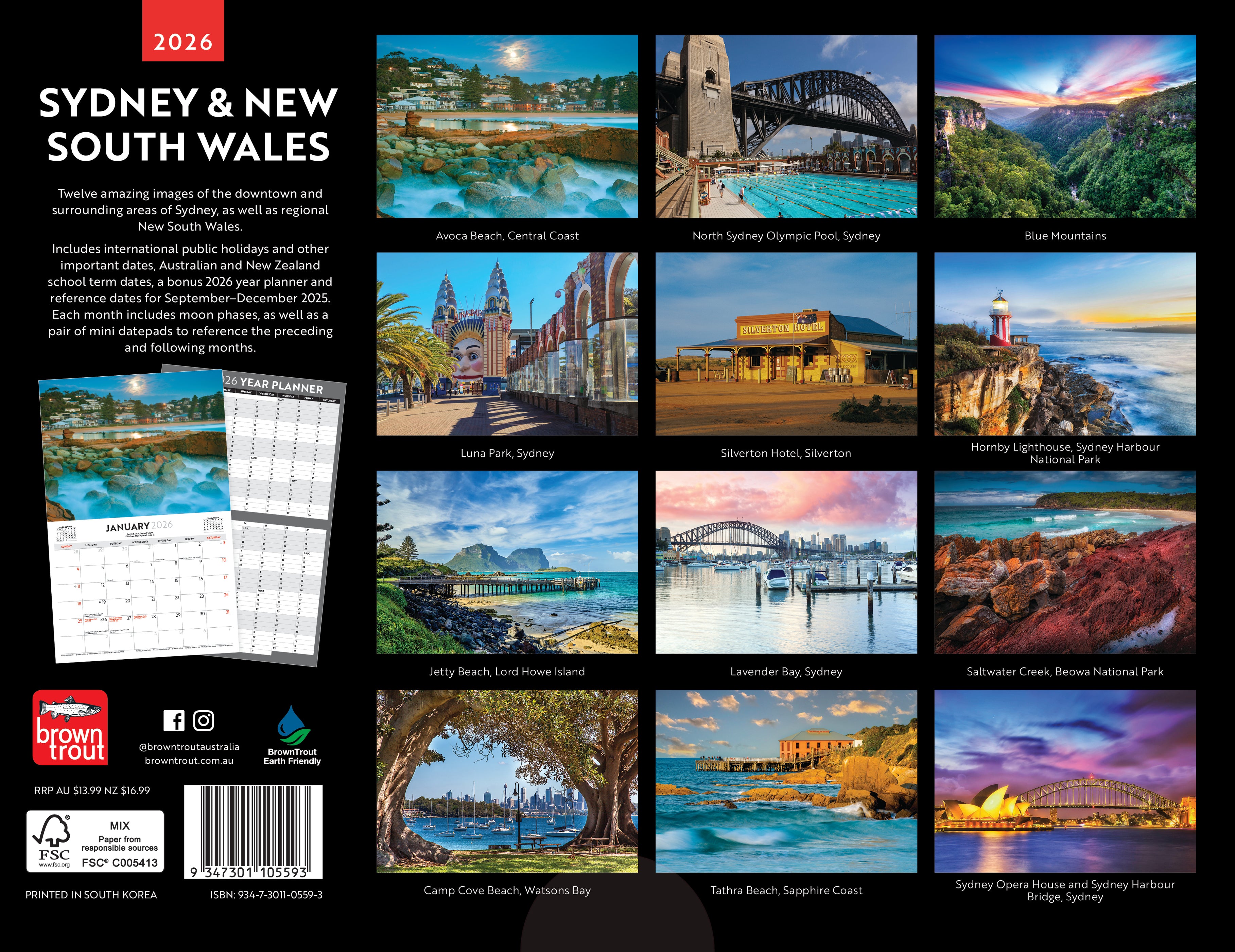 Calendar Club | Sydney and New South Wales 2026 Wall Calendar