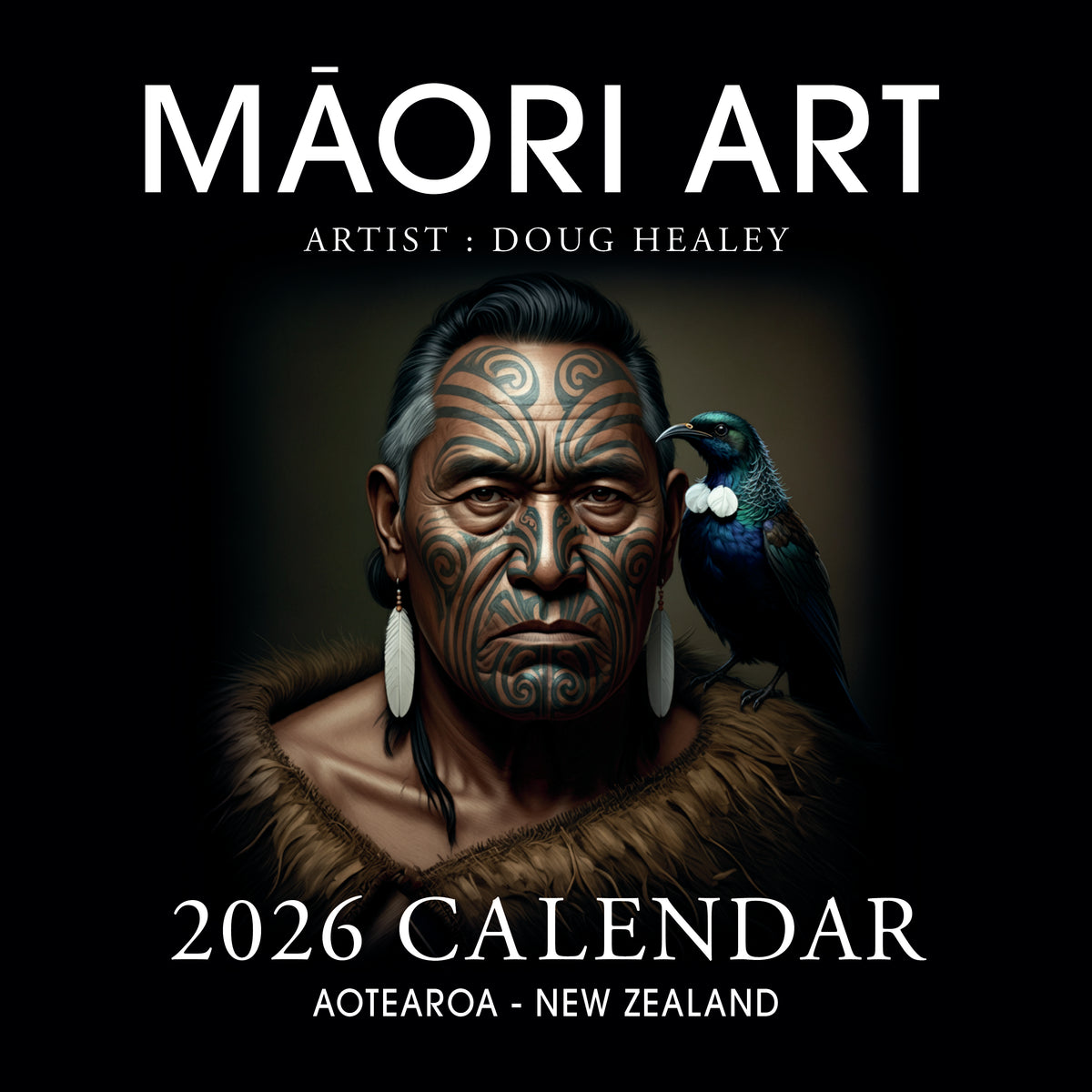 Calendar Club | Maori Artwork by Doug Healey 2026 Square Wall Calendar
