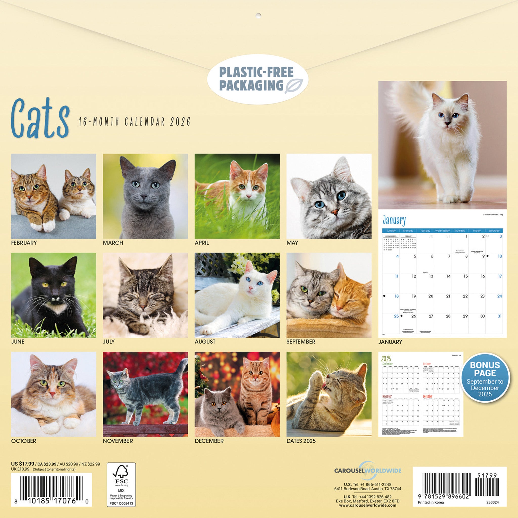 Shop 2026 Cat and Kitten Calendars Online | Calendar Club