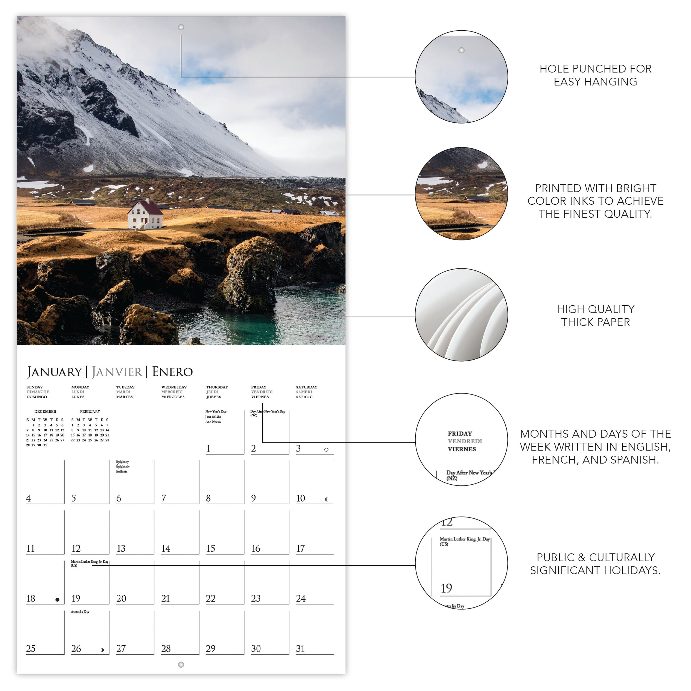Calendar Club | Unforgettable Destinations 2026 Square Wall Calendar