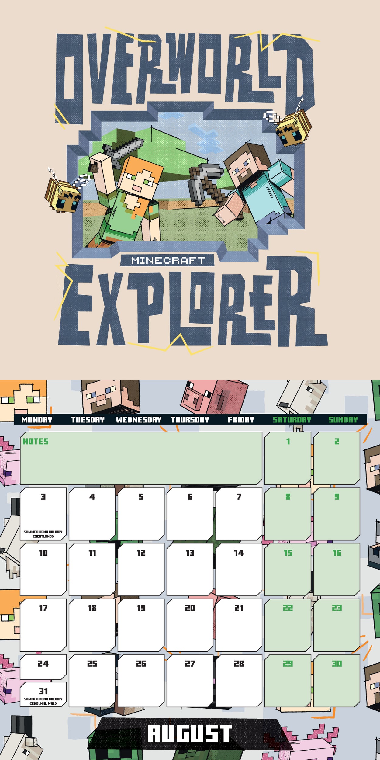 Calendar Club | Minecraft 2026 Square Wall Calendar