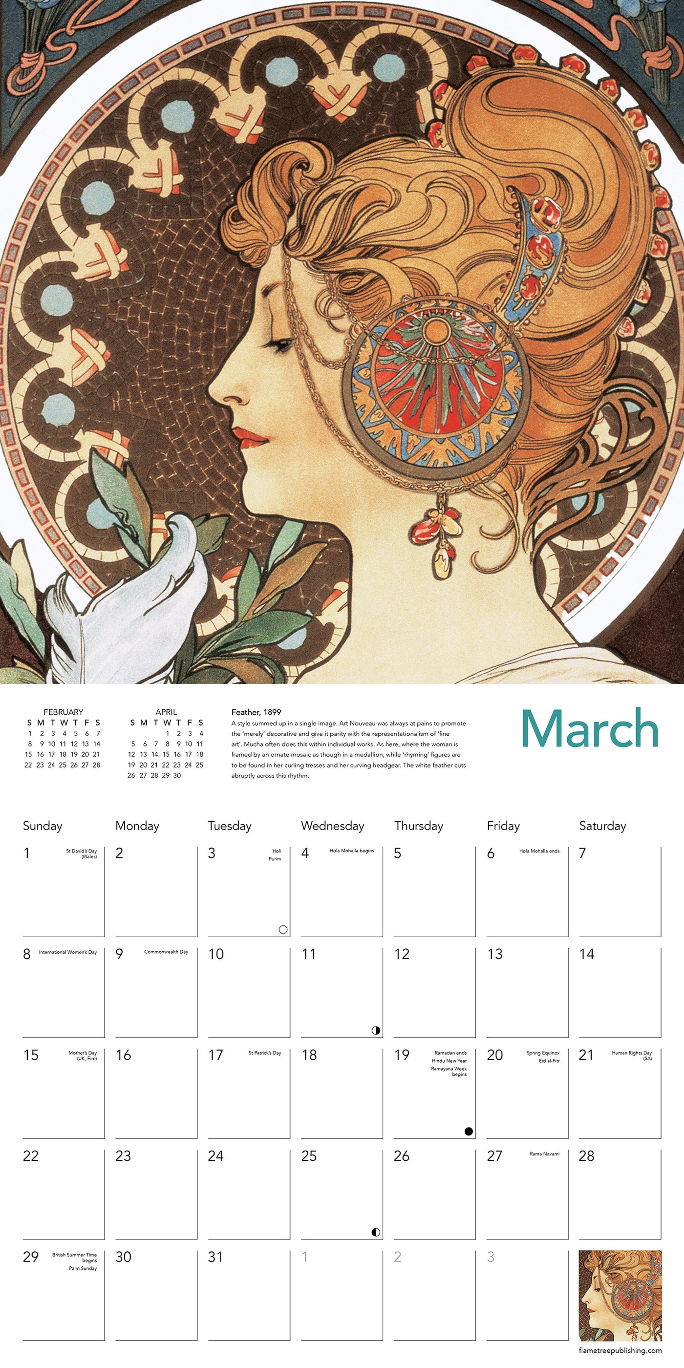 Calendar Club | Alphonse Mucha 2026 Square Wall Calendar
